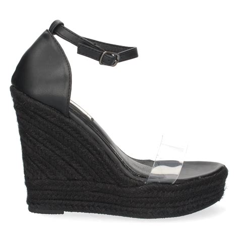 Sandalia De Cuña Para Mujer Forrado De En 2024 Sandalias Negras