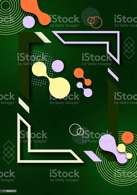 추상 유체 및 현대 요소 분자 기하학적 프레임 동적 색상 모양과 선 브로셔 웹 배너 전단지 또는 포스터를위한 표지 디자인을위한