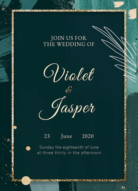 Abstract Botanical Memphis Invitation Card Premium Psd Template