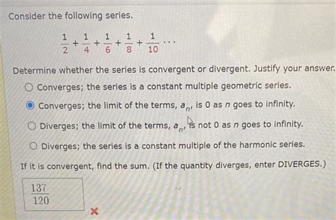 Solved Consider The Following Geometric Series