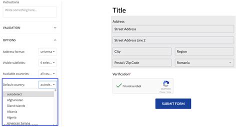 Help Set Default Country In Address Field 123formbuilder