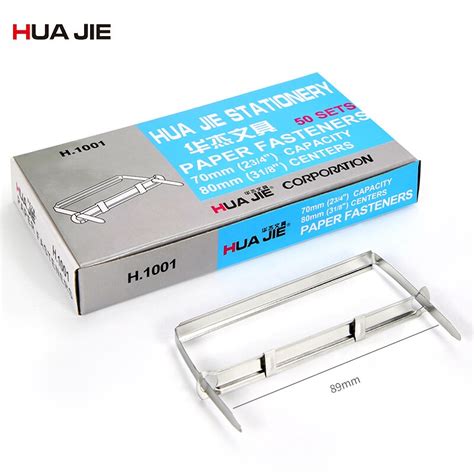 Plastic Metal Loose Leaf Binding Clip 50pcs 2 Hole Grandado