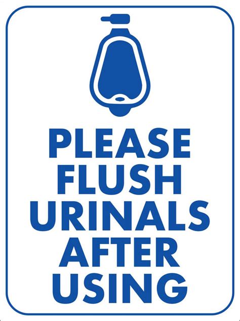 Please Flush Urinals After Using Sign New Signs