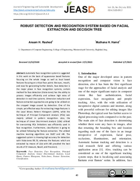 Pdf Robust Detection And Recognition System Based On Facial
