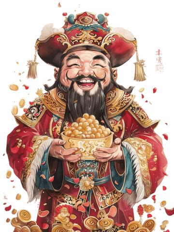 God Of Wealth Vector Png Images God Of Wealth Caishen Folk Gold