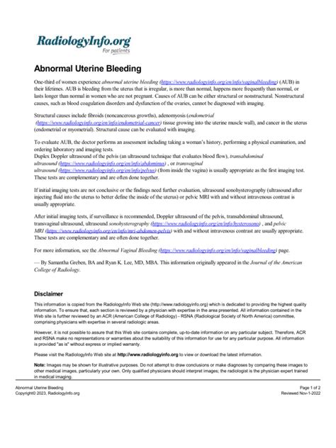 Acs Abnormal Uterine Bleeding Pdf Medical Specialties Gynaecology