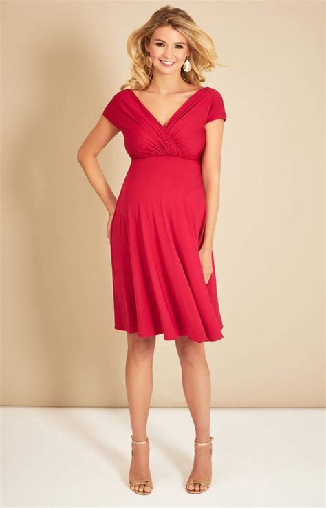 Alessandra Maternity Dress Short Bright Rose Maternity Wedding