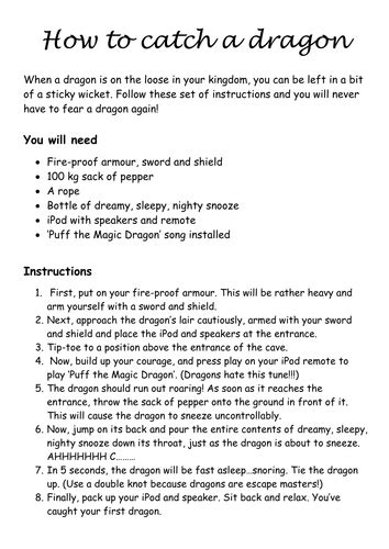 Instruction Text Model Writing Teaching Resources