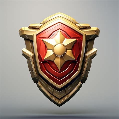 Premium Ai Image A Red And Gold Shield With A Star On It