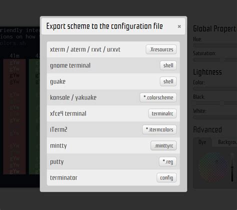 Cygwin Import Color Scheme From Color Scheme Designer Stack Overflow