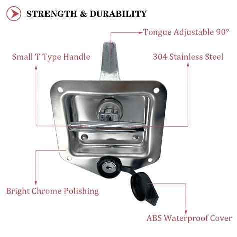 Pcs L Tool Box Latch T Handle Latches With Lock Highly Polished Stainless Steel Tool Box