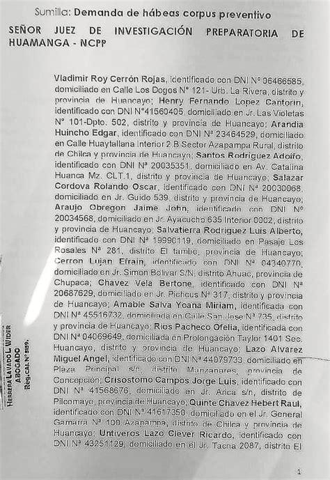 Vladimir Cerrón Interpone Nuevo Habeas Corpus En Ayacucho Perú Libre