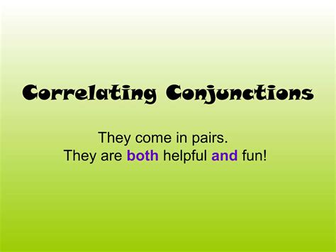 Correlating Conjunctions Ppt
