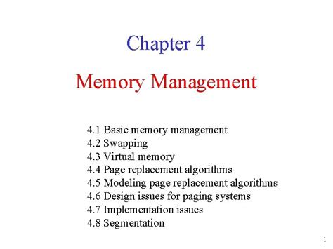 Chapter 4 Memory Management 4 1 Basic Memory