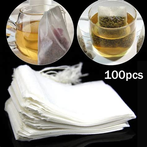 100pcs 티백 5 5x7cm 빈 티백 문자열 치유 인감 필터 종이 허브 느슨한 티백 커피 가방에 대 한 일회용 티백