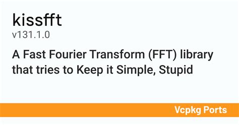 Kissfft V13110 Vcpkg Ports