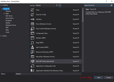 سوال Can Not Add Data Model Into My Project C Wpf Mysql