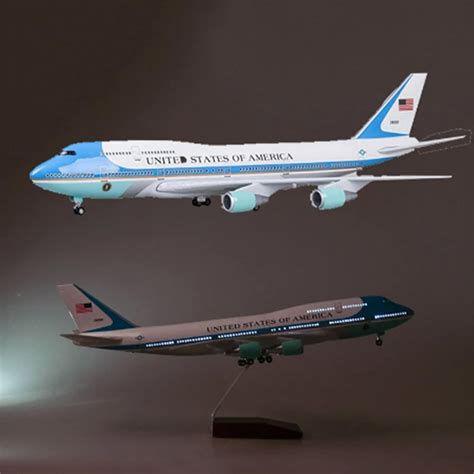 1150 Scale Diecast Boeing 747 Airplane Us Airlines Air Force Model With Landing