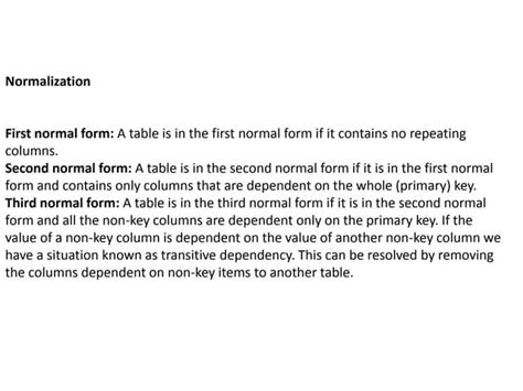 Normalization Pptx Databases Computer Software And Applications