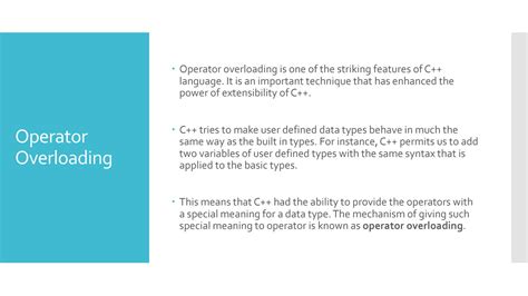 Solution Operator Overloading In Oop Studypool