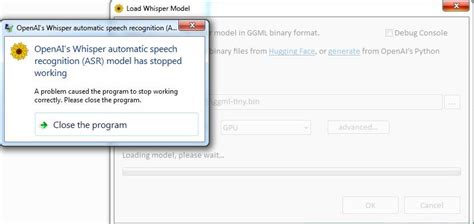 Gui Becomes Unresponsive When Loading A Model · Issue 151 · Const Mewhisper · Github