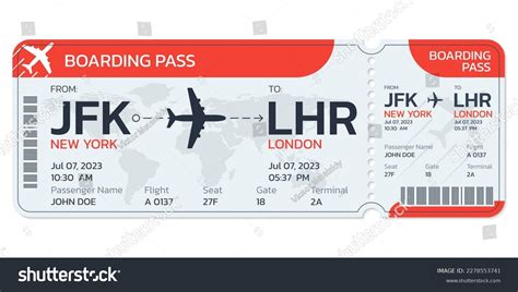 Airplane Ticket Flight Boarding Pass Design Stock Vector Royalty Free