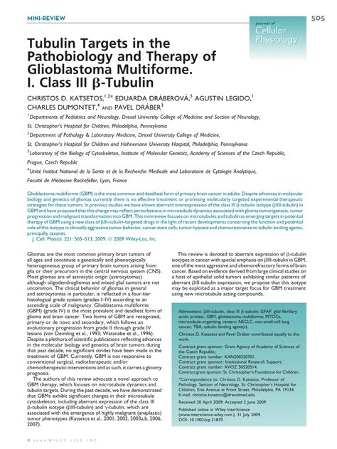 Pdf Tubulin Targets In The Pathobiology And Therapy Of Glioblastoma Multiforme I Class Iii β