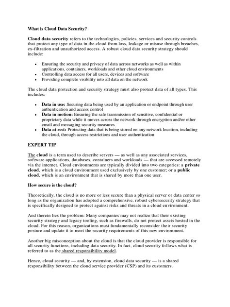 1 Cloud Data Security Pdf Cloud Computing Security