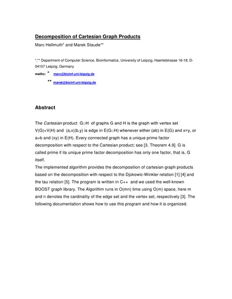 Pdf Decomposition Of Cartesian Graph Products