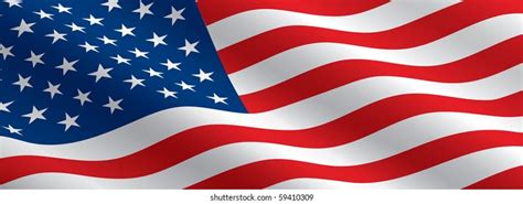 American Flag Flowing Stock Vector Royalty Free 59410309 Shutterstock