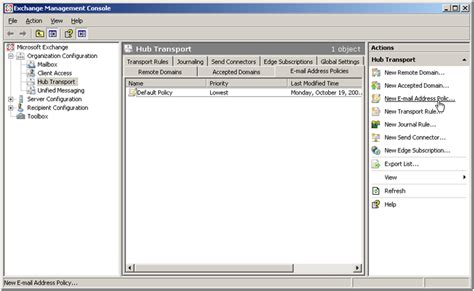 Exchange Configuration