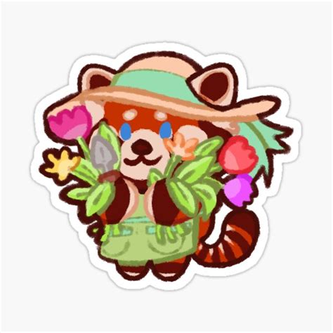 Gardening Cubby The Red Panda Sticker For Sale By Sexystrawberrie