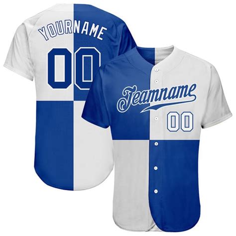 Custom White Royal 3d Pattern Design Multicolor Authentic Baseball Jer