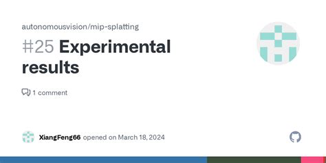 experimental results · issue 25 · autonomousvision mip splatting · github