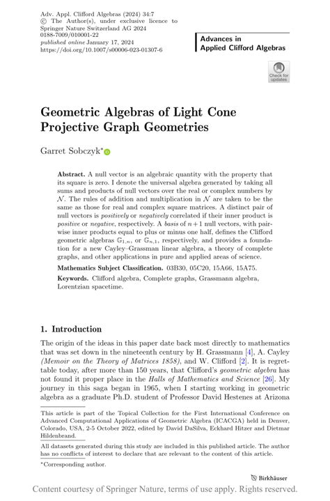 Geometric Algebras Of Light Cone Projective Graph Geometries