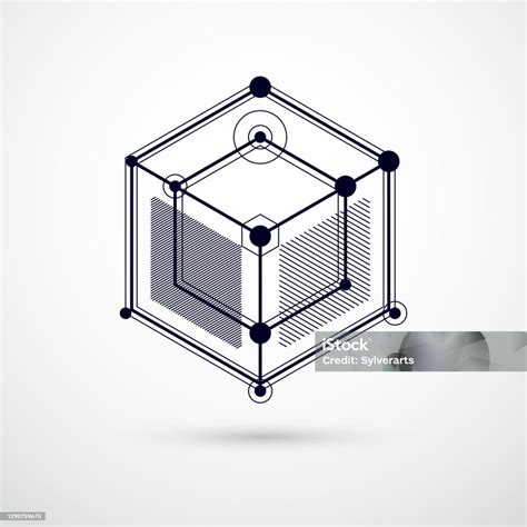 등등계 메시 선 스타일로 만든 벡터 추상 흑백 배경입니다 기계 식 구성표 큐브 및 메커니즘 부품으로 벡터 엔지니어링 도면 디자인에 완벽한 배경 0명에 대한 스톡 벡터 아트