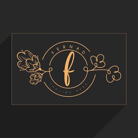 Premium Vector Initial F Monogram In Simple Line Flower Frame