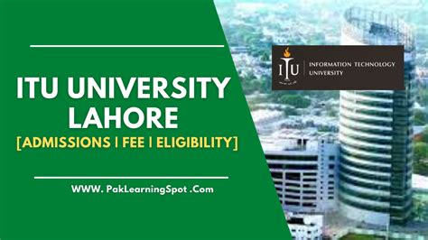 Information Technology University Itu Lahore Admission 2023