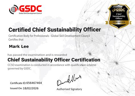 Certified Chief Sustainability Officer Gsdc