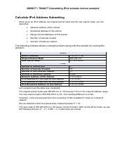 Calculating IPv Subnets Network Address Broadcast Address Course Hero