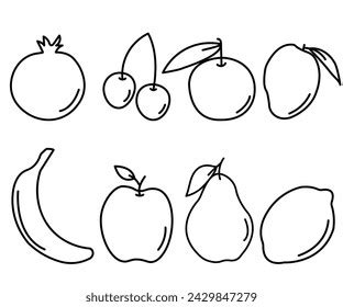 Fruit Outline Icon Set Editable Stroke Stock Illustration 2429847279