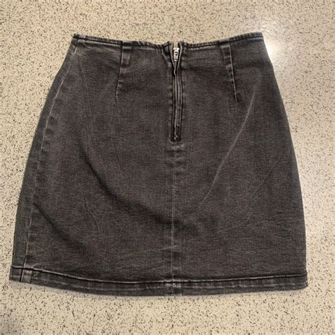Tiny Black Mini Denim Skirt Depop