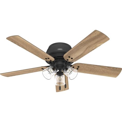 Hunter Shady Grove 52 In Indoor Matte Black Ceiling Fan With Light Kit