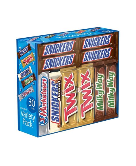 Chocolate Full Size Candy Bars Assorted Variety Box 30 Count Bargainlow