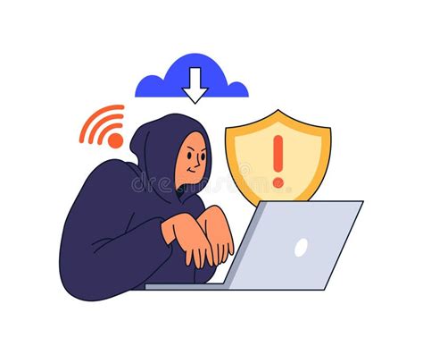 Hacker Trying To Break In Encrypted Data Stock Vector Illustration Of Security Anonymous