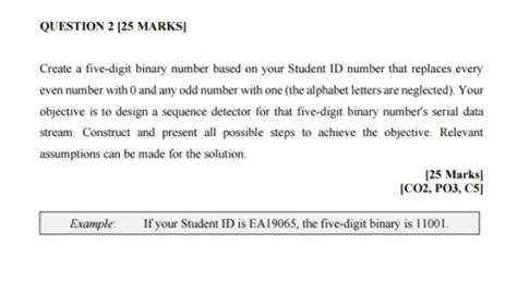 Solved Question 2 25 Marks Create A Five Digit Binary