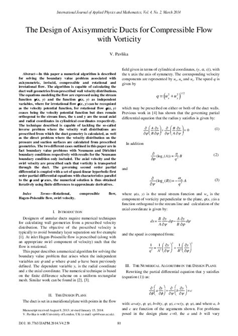 Pdf The Design Of Axisymmetric Ducts For Compressible Flow With Vorticity