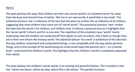 Unseen Poetry Model Answer Gcse English Literature Teaching Resources