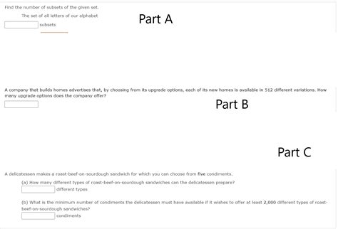 Solved Find The Number Of Subsets Of The Given Set The Set