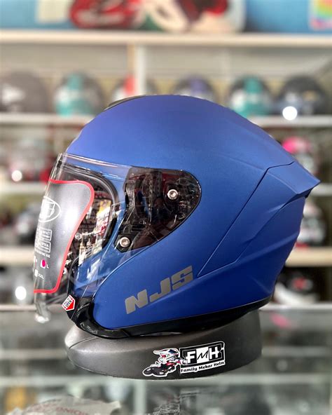 Helm Njs Kairoz Warna Biru Dof Helm Half Face Original Njs Lazada Indonesia